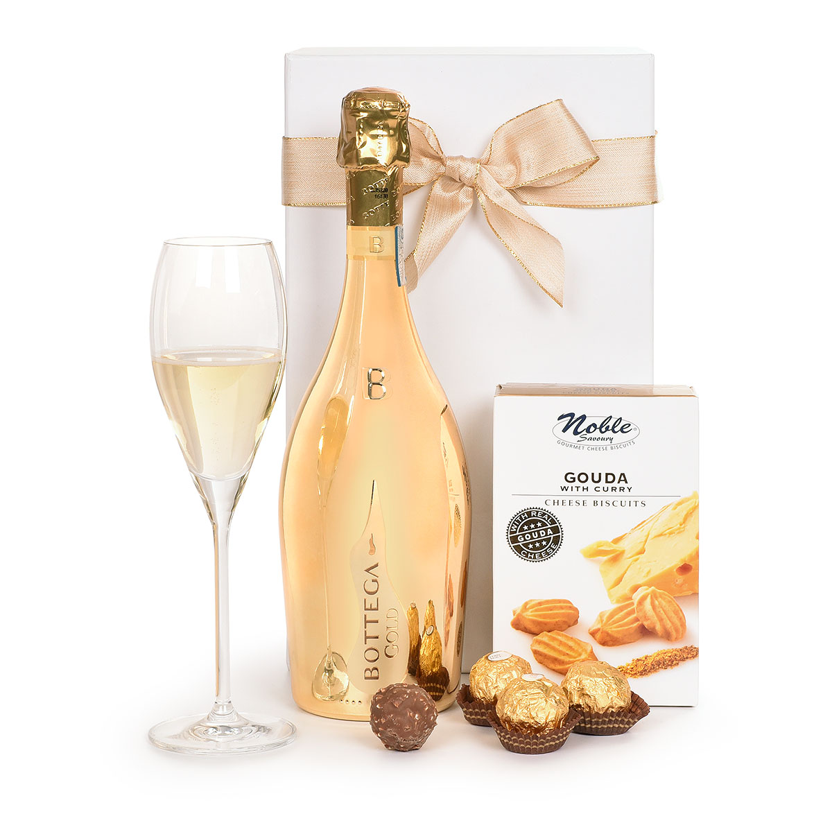 Bottega Gold Prosecco Spumante, Snacks & Ferrero Rocher - CadoFrance
